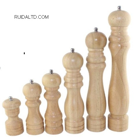 Rubber wood pepper mill