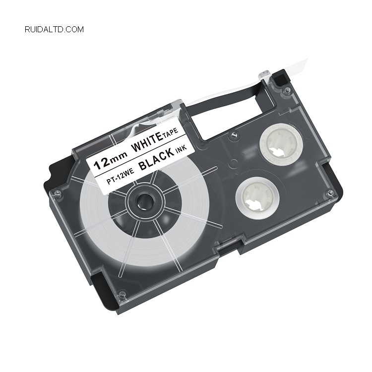 Compatible label XR-12WE PT-12WE 12mm*8m Black on White Label Tapes For ...